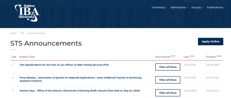 STS Portal 2025 – Login, Candidate Slip, Jobs, and Announcements