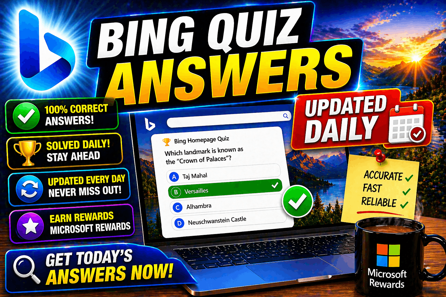 Bing Quiz Answers – Updated Daily