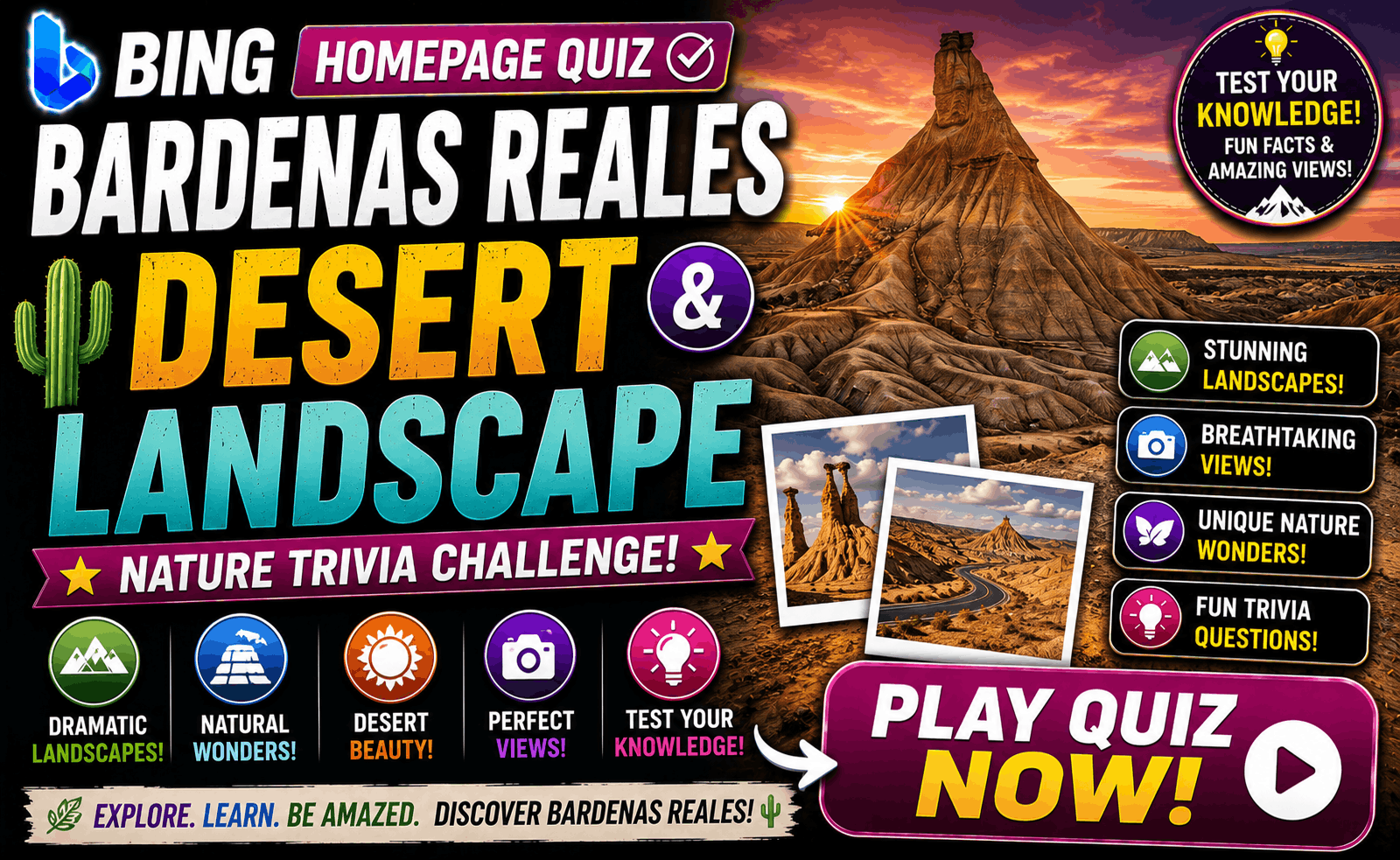Bing Homepage Quiz — Bardenas Reales Desert Landscape Trivia